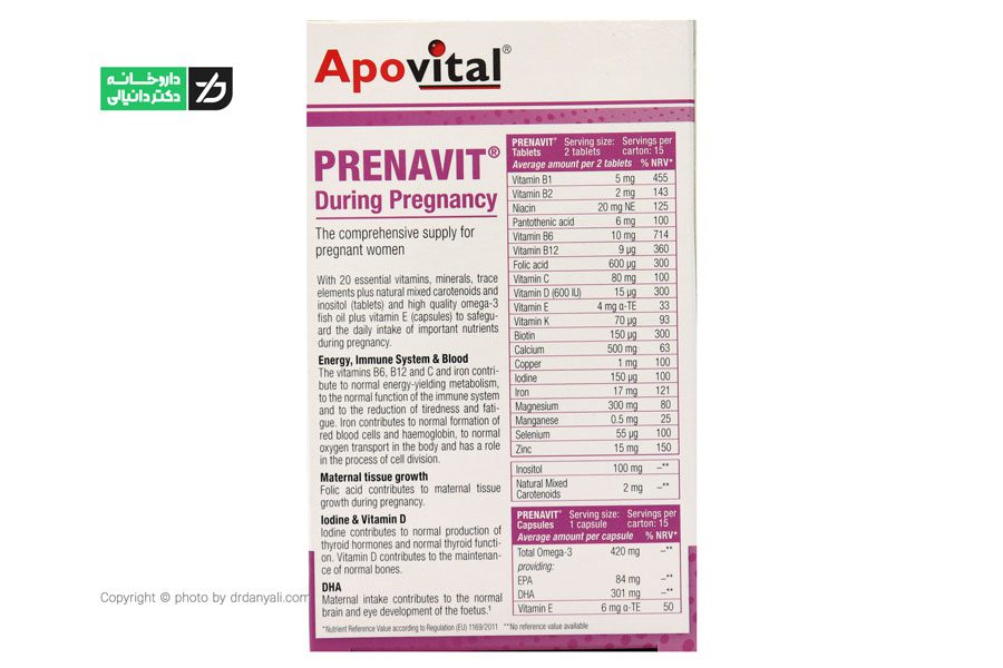 کپسول و قرص پریناویت دیورینگ پرگننسی آپوویتال 45 عدد | داروخانه آنلاین ...