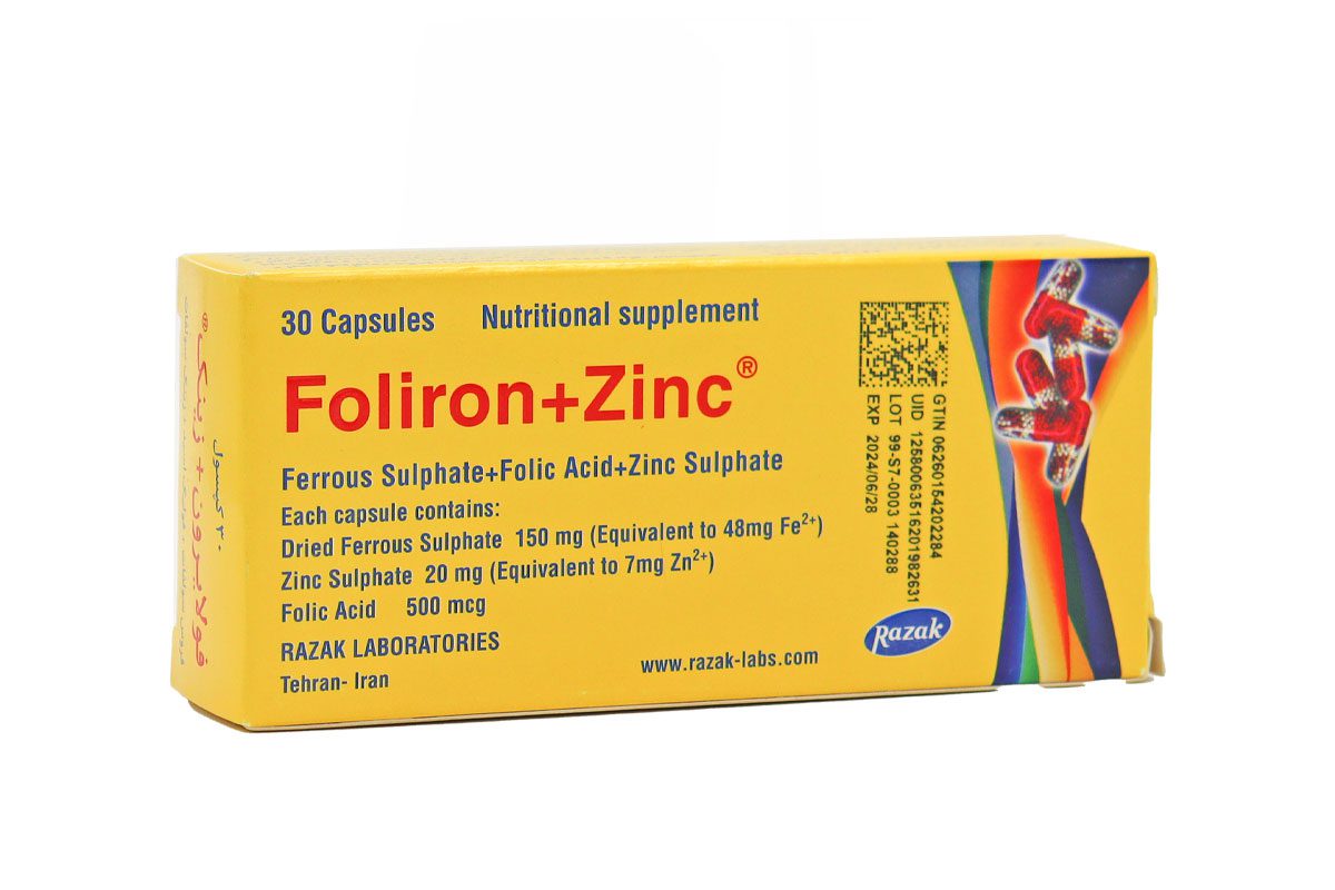 کپسول فولایرون و زینک رازک 30 عدد | داروخانه آنلاین دکتر دانیالی | فروش ...
